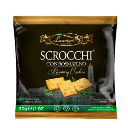 Laurieri Scrocchi crackers with Rosemary 30 gr., Canadian importers
