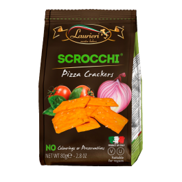 Laurieri Scrocchi crackers with pizza Flavour 80 gr., Laurieri Canada