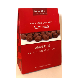 Made Chocolates - Milk chocolate Almonds 50 gr., 18/cs, Distributed by ...