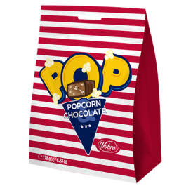 Vobro chocolate popcorn 178 gr.,12/cs Chocolate candies with pieces of ...