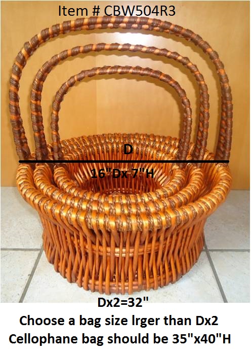 How to determine the size of the bag for my gift basket